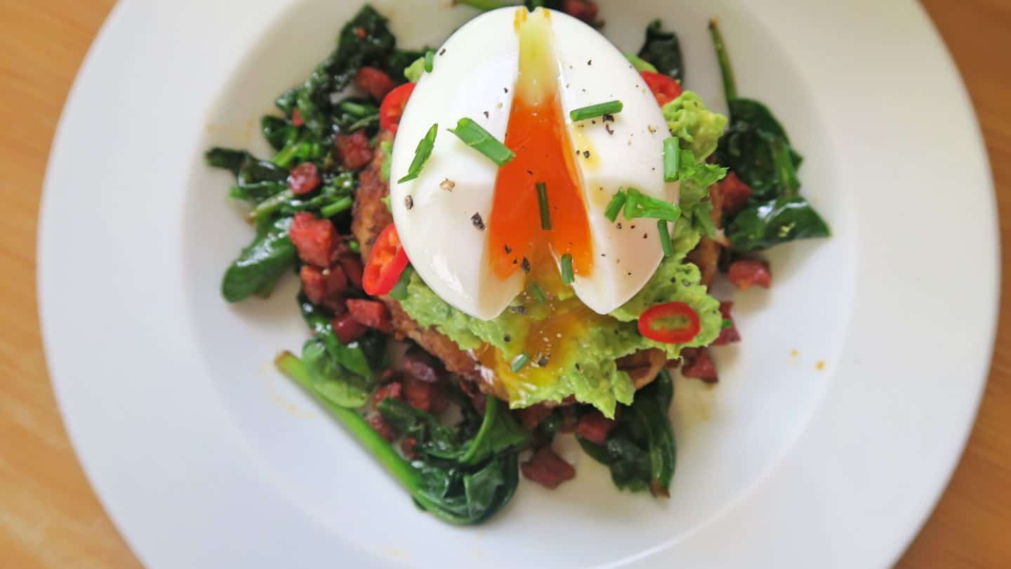 The BEST gluten free brunch stack ever with Mash Direct's potato rostis
