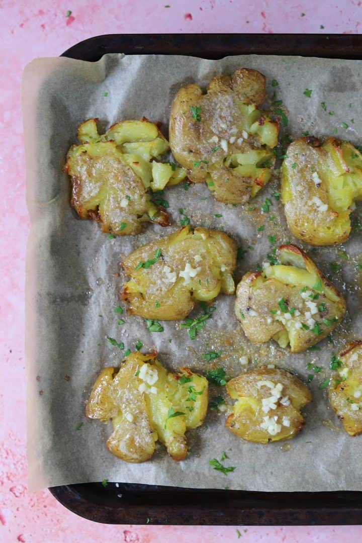 Garlic Butter Smashed Potatoes