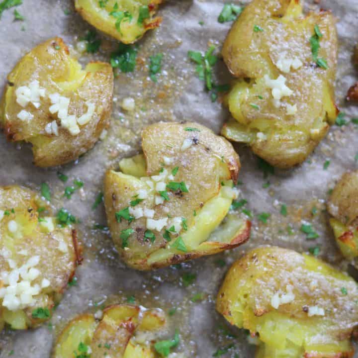 Garlic Butter Smashed Potatoes