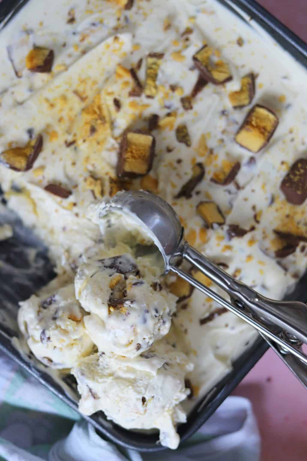 No Churn Crunchie Ice Cream