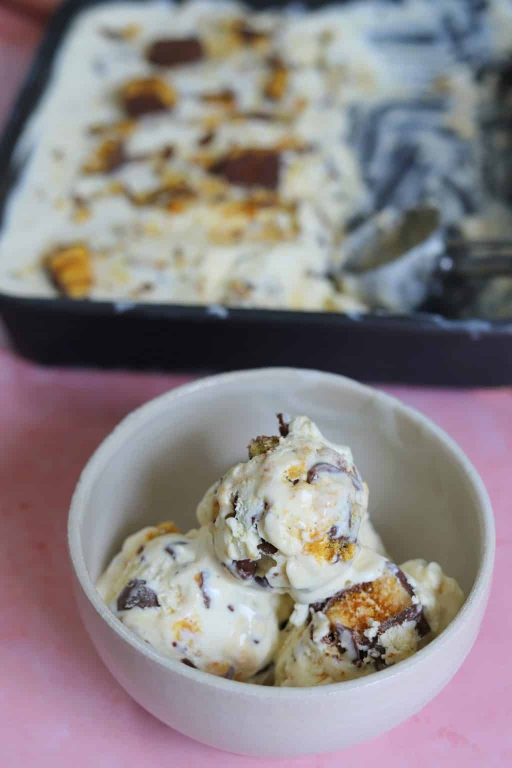 No Churn Crunchie Ice Cream