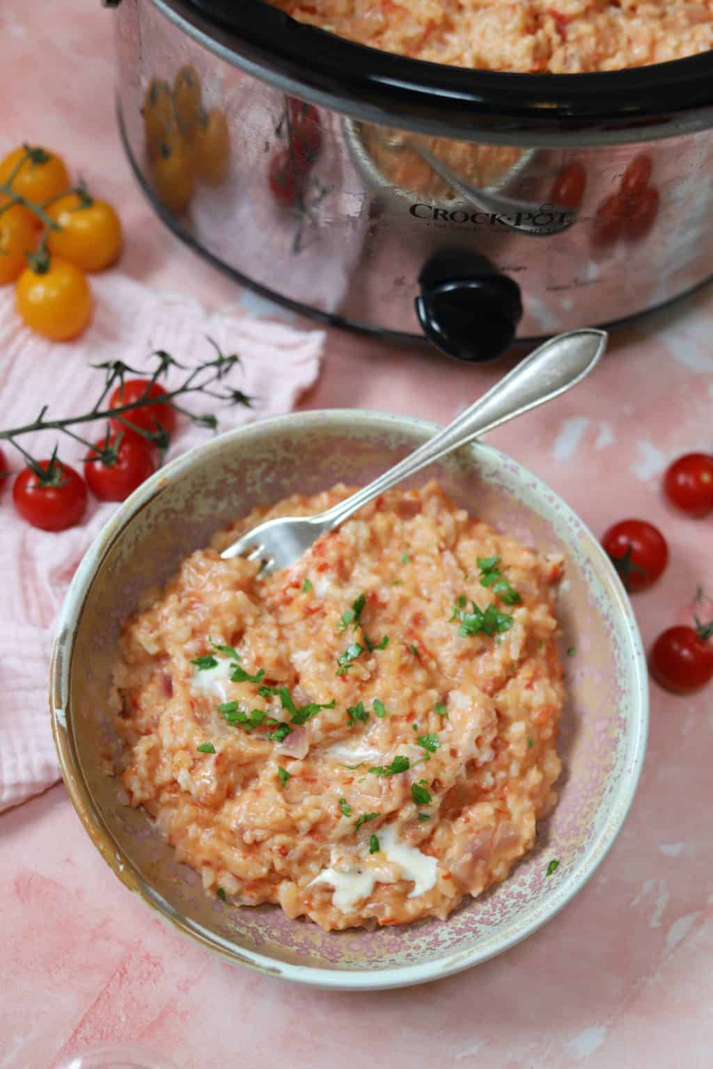 Tomato and Mascarpone Risotto {Slow Cooker + Hob Recipes}