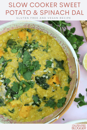 Slow Cooker Sweet Potato and Spinach Dhal - The Gluten Free Blogger