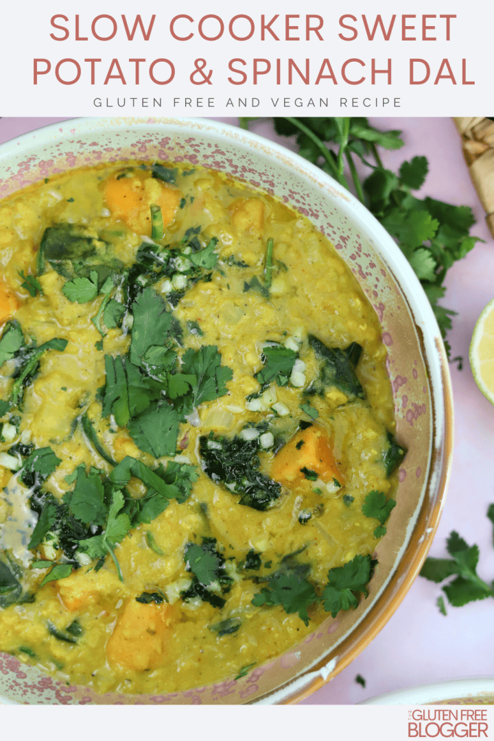 Slow Cooker Sweet Potato and Spinach Dhal - The Gluten Free Blogger