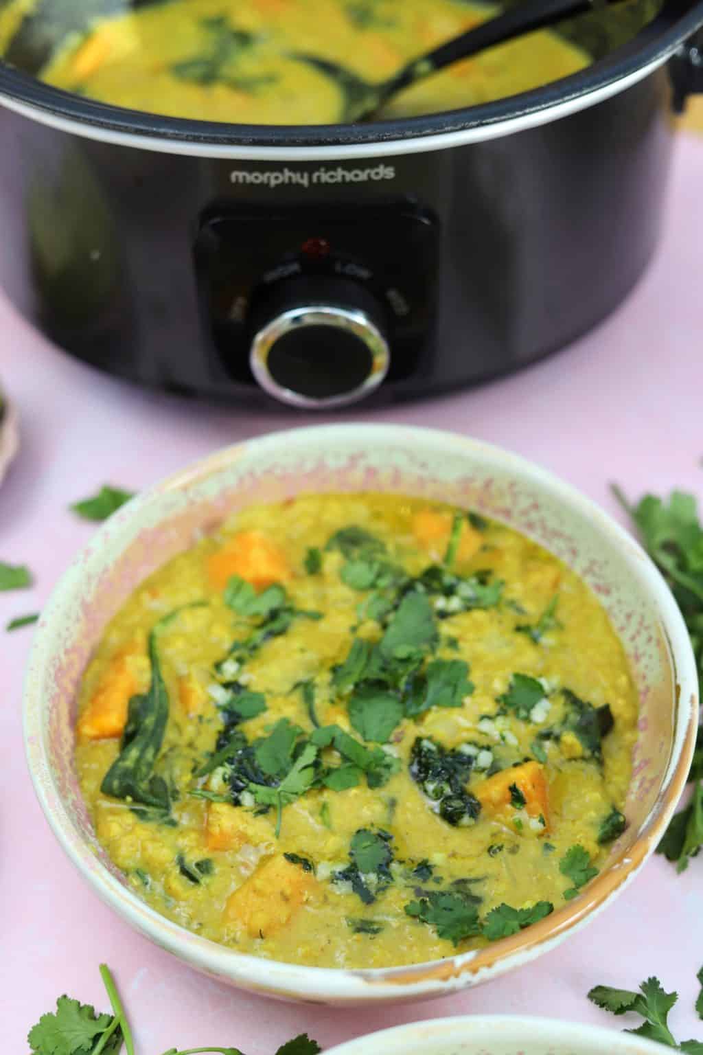 Slow Cooker Sweet Potato and Spinach Dhal - The Gluten Free Blogger