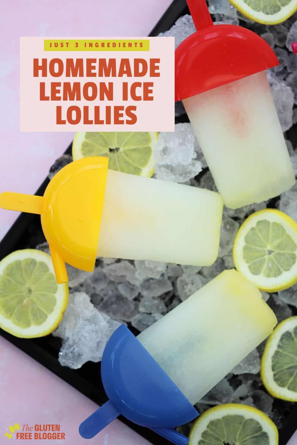Lemon Ice Lollies - Homemade Lemon Popsicles with 3 Ingredients