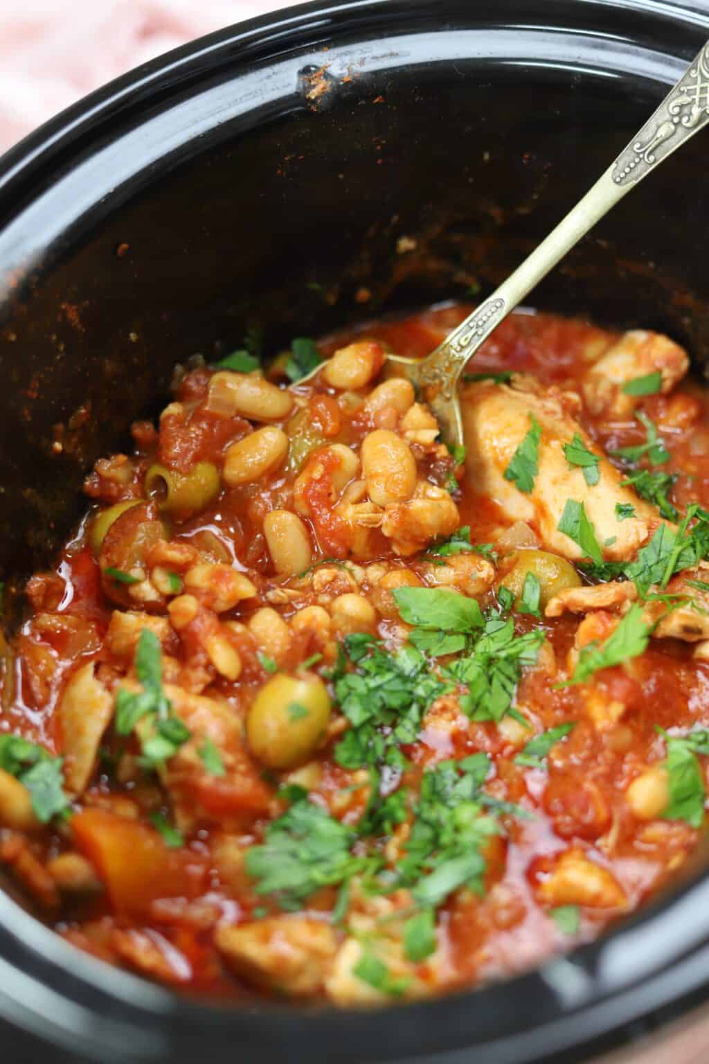 Slow Cooker Spanish Chicken {Gluten and Dairy Free}