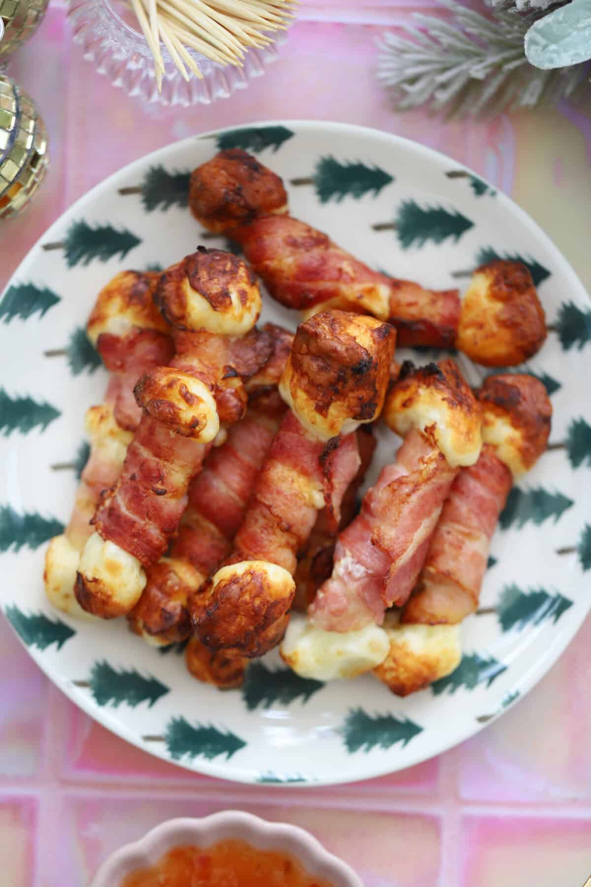 Bacon Wrapped Halloumi {Air Fryer and Oven Method}