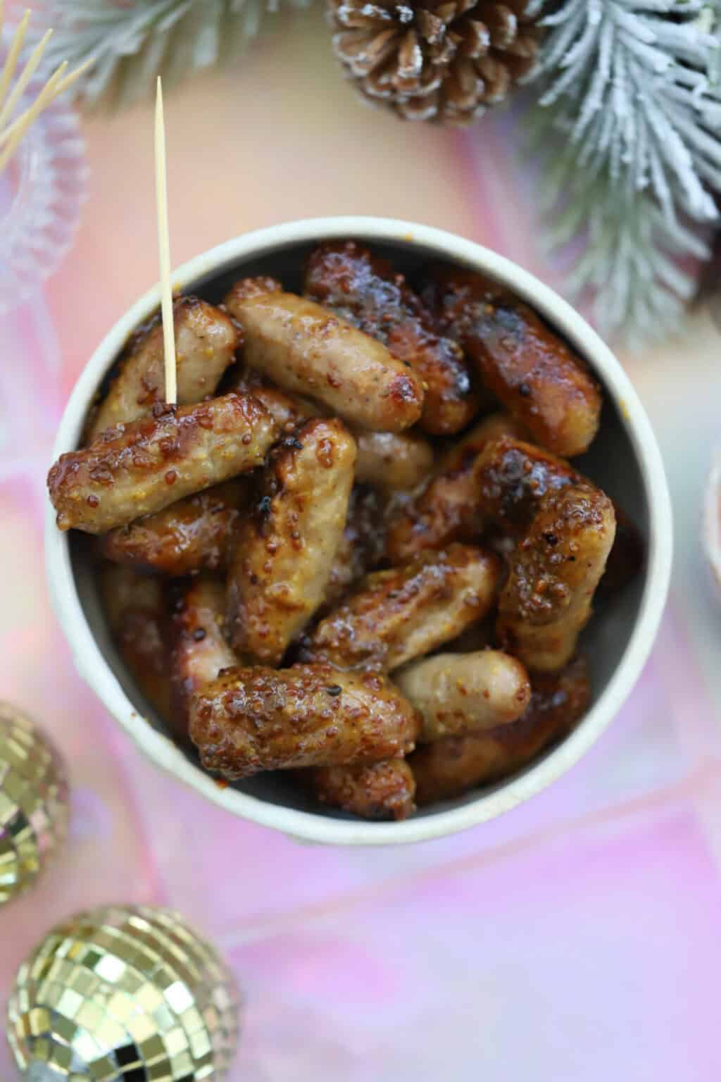 Honey & Mustard Cocktail Sausages {Gluten Free Party Food}