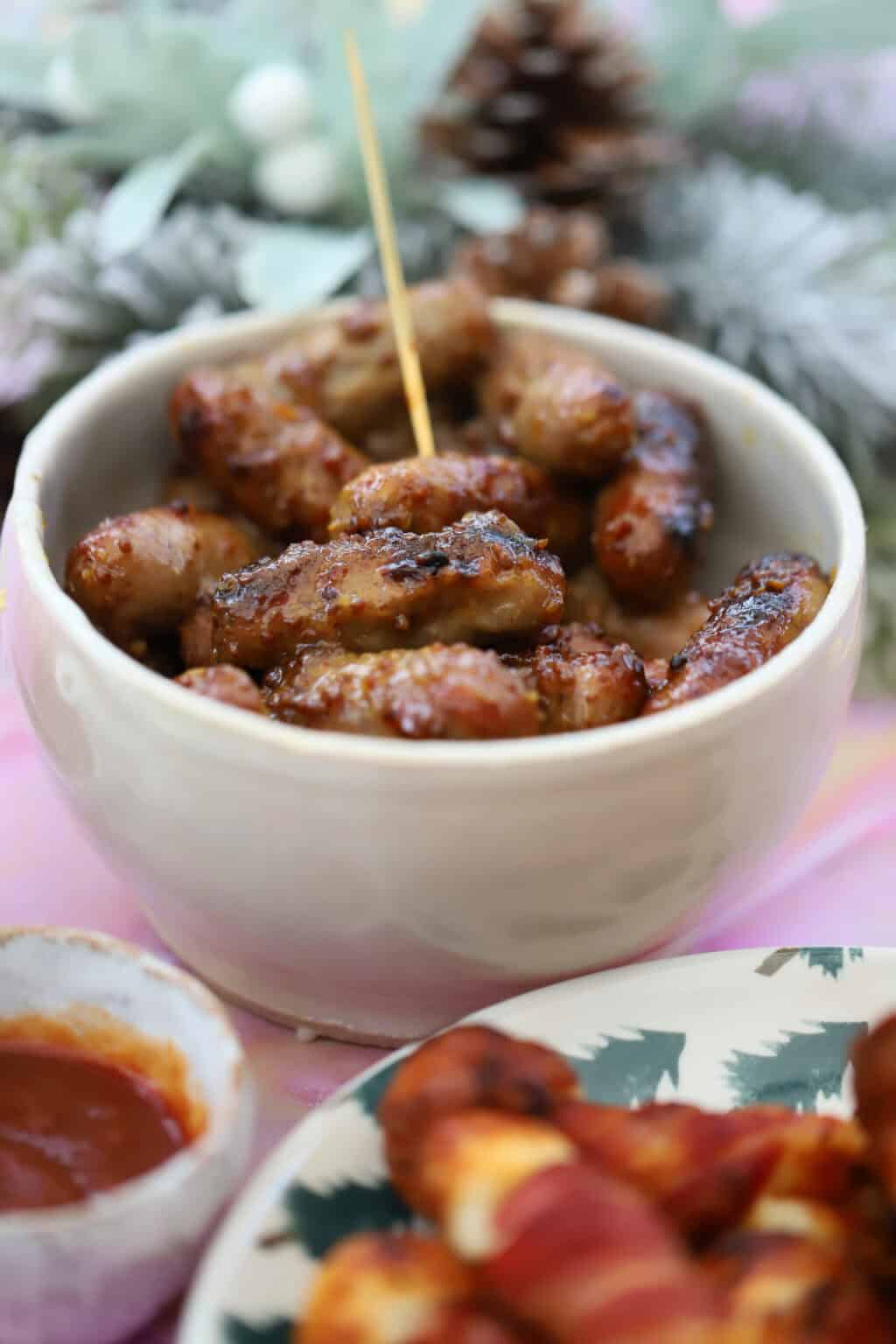 Honey & Mustard Cocktail Sausages {Gluten Free Party Food}
