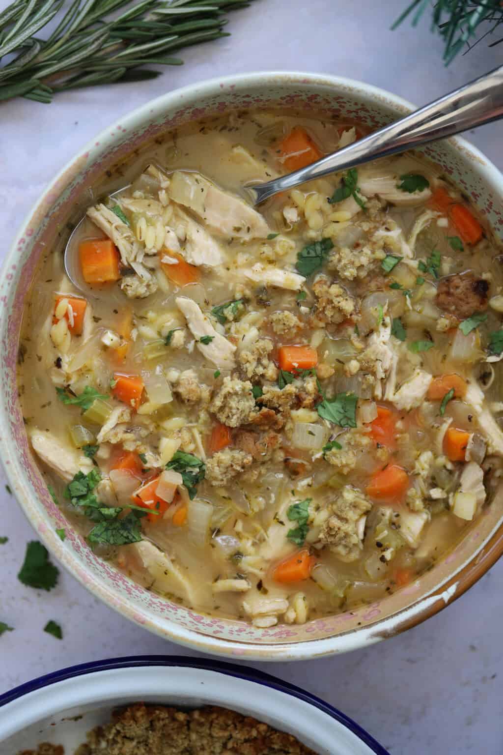 Leftover Turkey Soup {Slow Cooker and Hob}