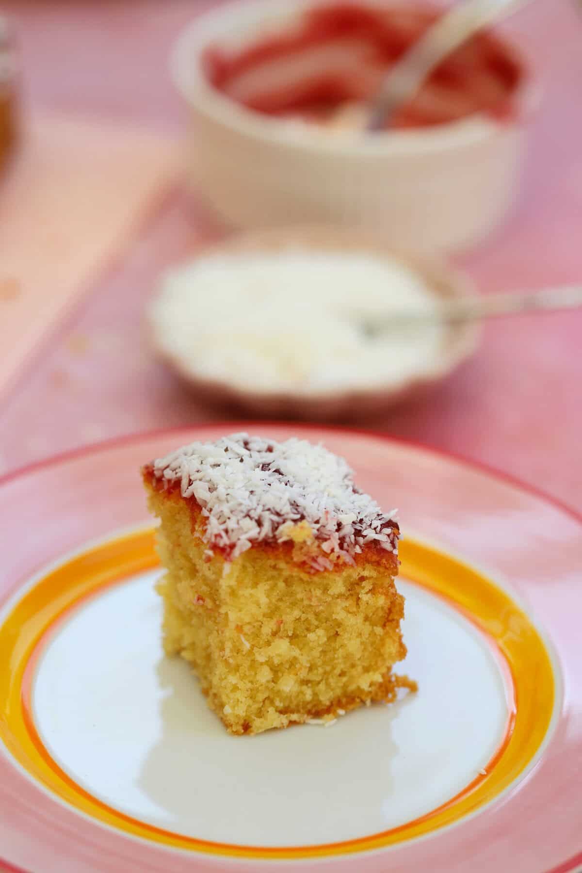 Jam and Coconut Sponge {Gluten Free}