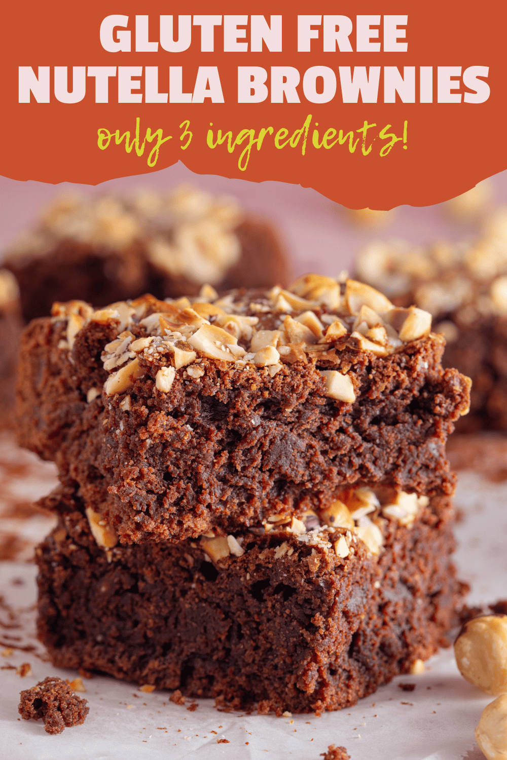 Nutella Brownies {Gluten Free, 3 Ingredients}