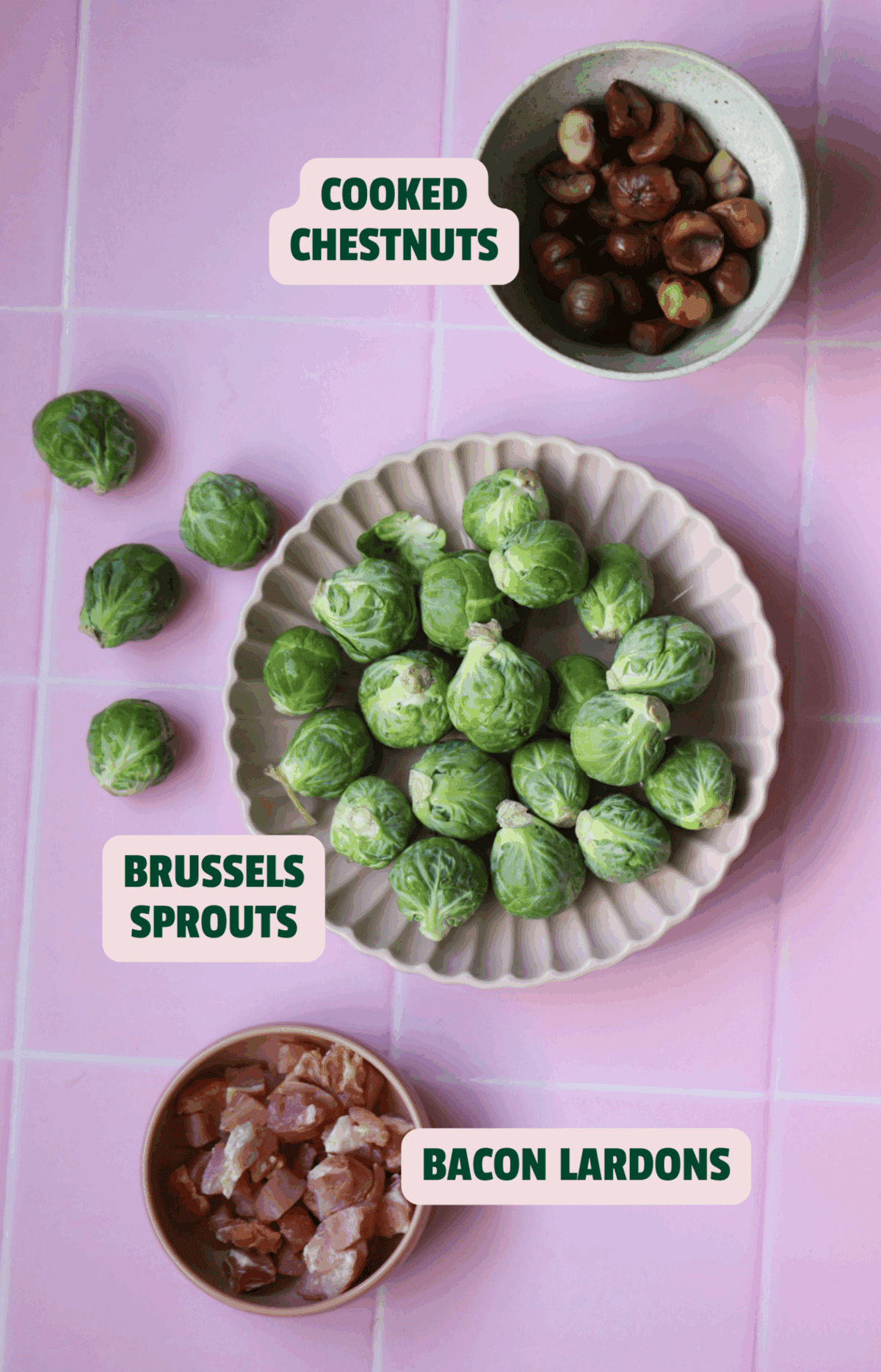 Roasted Brussels Sprouts with Bacon and Chestnuts