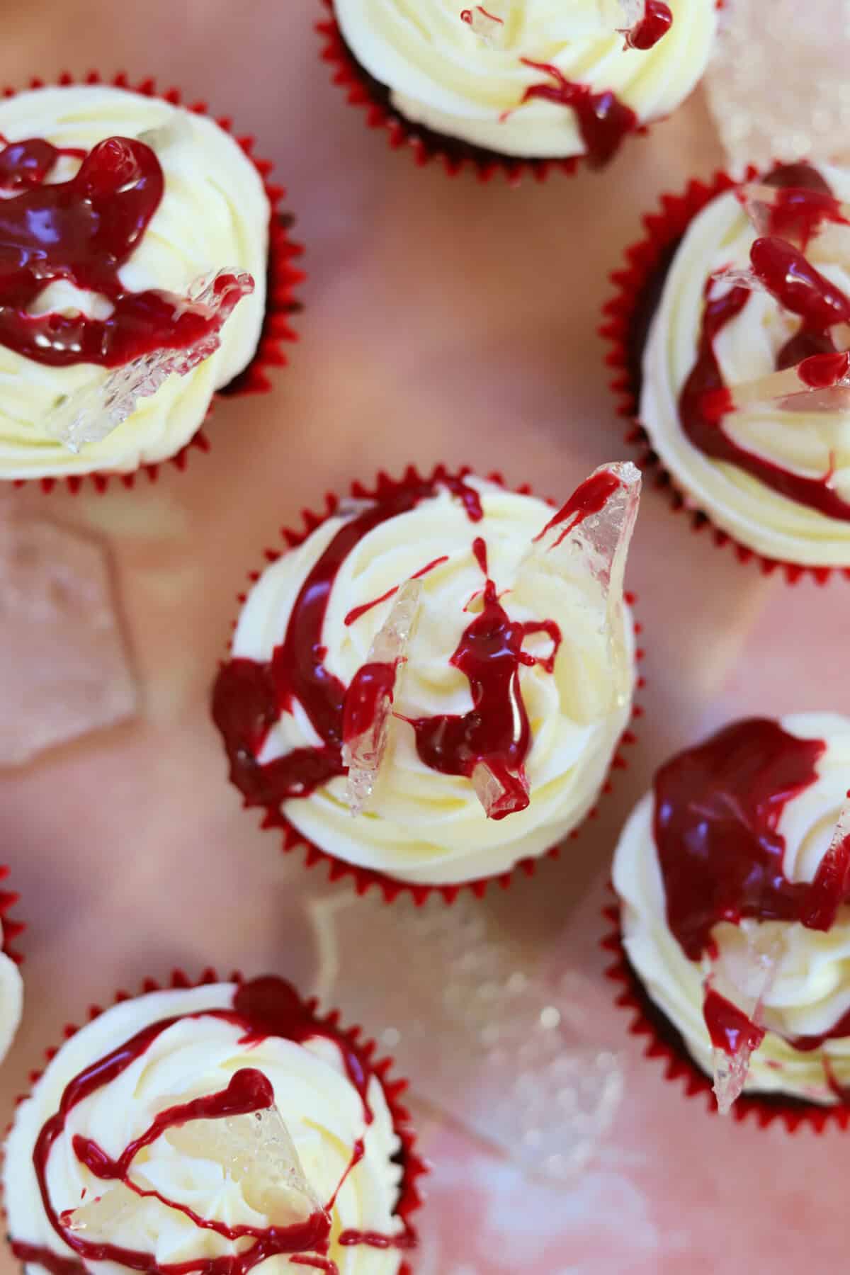 Bloody Broken Glass Cupcakes {Gluten Free}