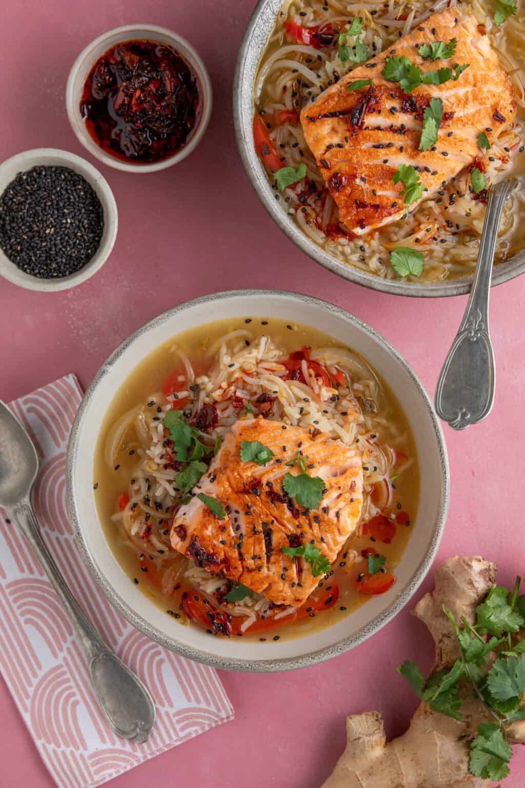 Brothy Rice with Salmon {15 Minute Meal!}