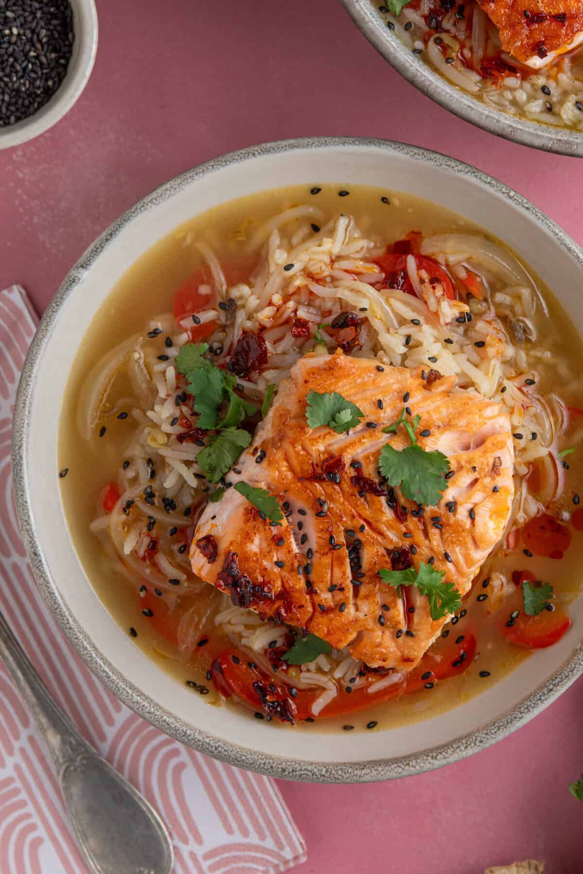 Brothy Rice with Salmon {15 Minute Meal!}